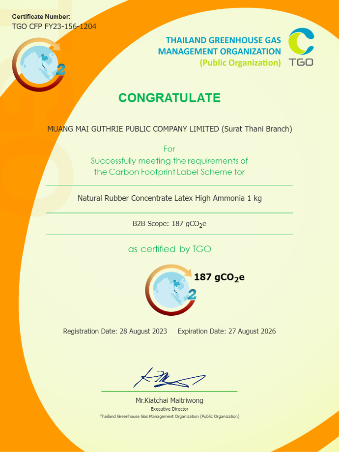 CERTIFICATE | Muang Mai Guthrie PCL